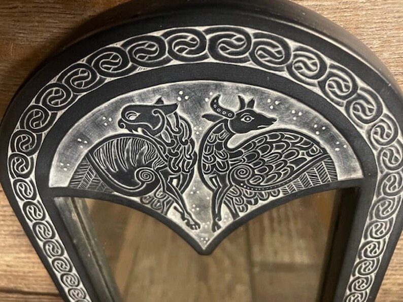 Vintage Facsimiles Ltd Arched Celtic Mythological Creature Mirror ...