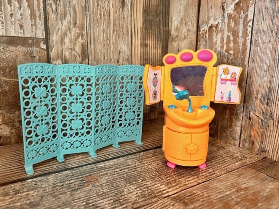 Polly Pocket Glitz and Glam Pet Spa Sink Vanity Wash Station and Room ...