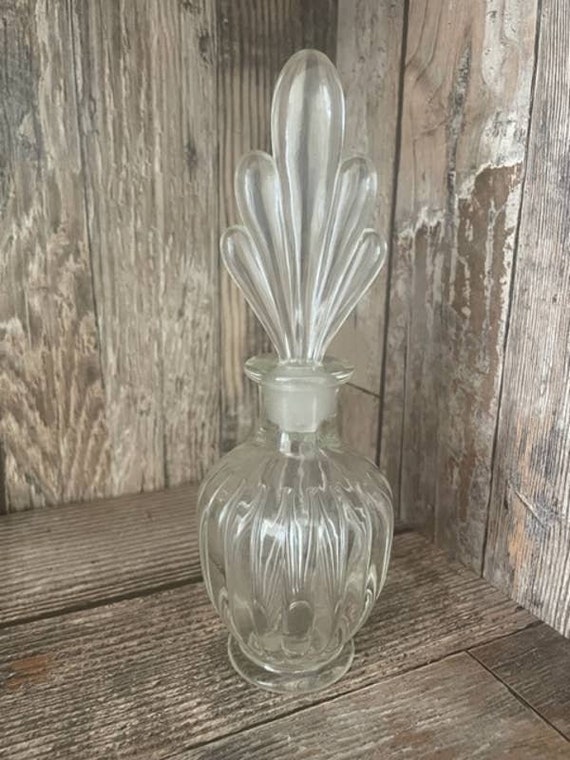 Vintage Art Deco inspired clear glass perfume bottle … - Gem