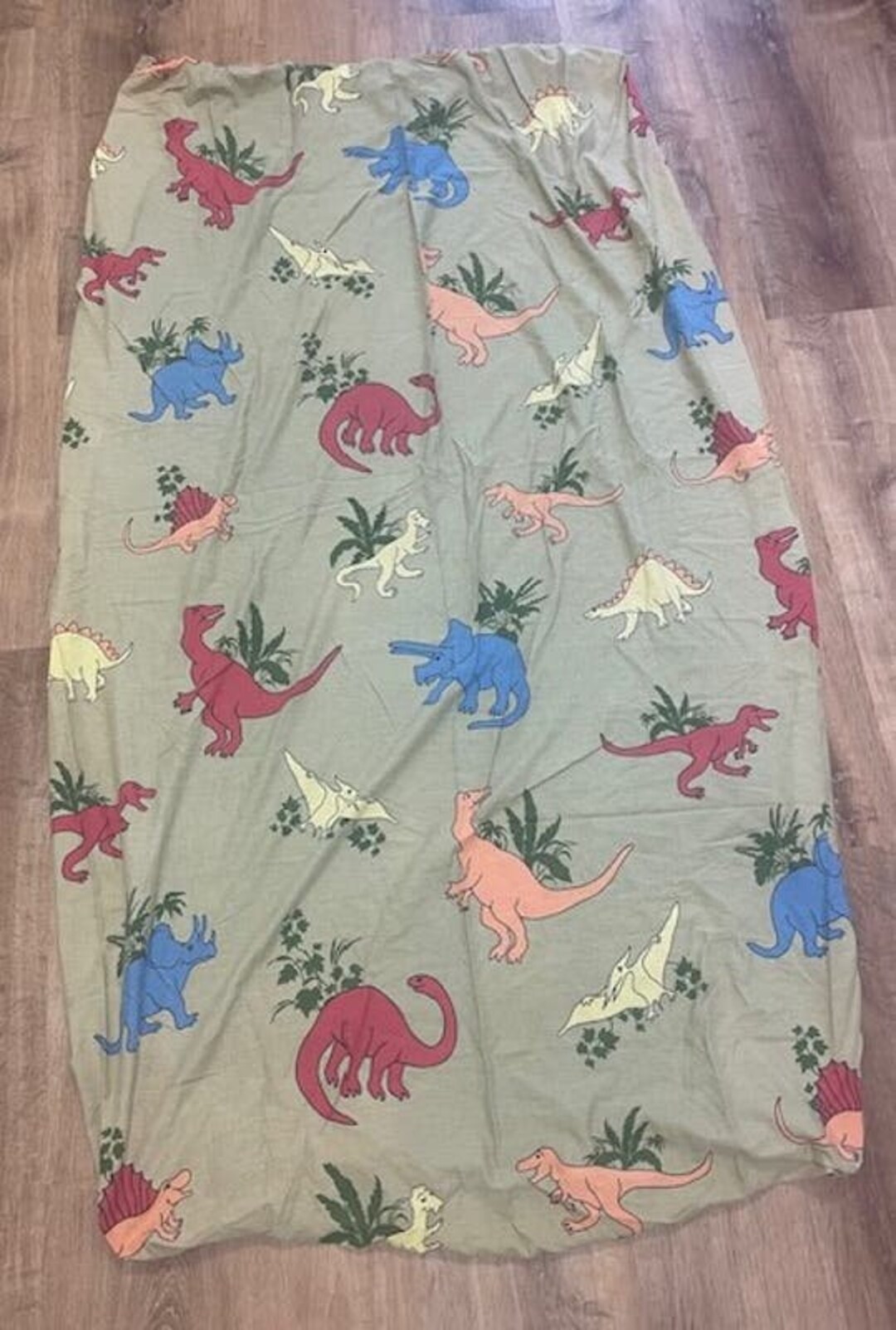 Vintage 80s Dinosaur T-rex Triceratops Twin Fitted Sheet - Etsy