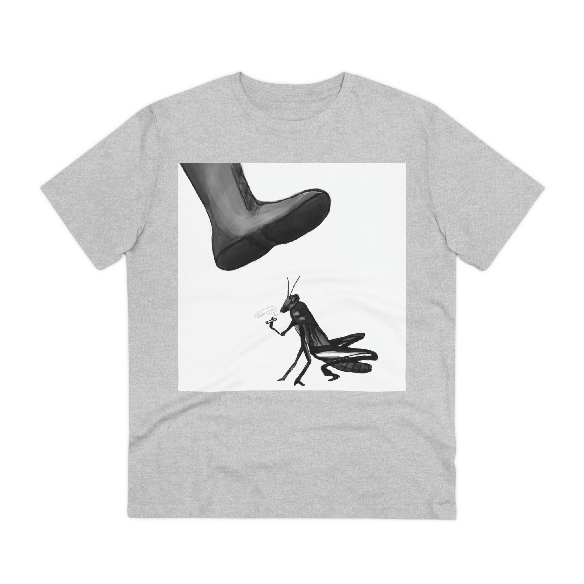 Smoking Bug Unisex Art Tee 100% Organic Cotton Shirt, Original Painting ...