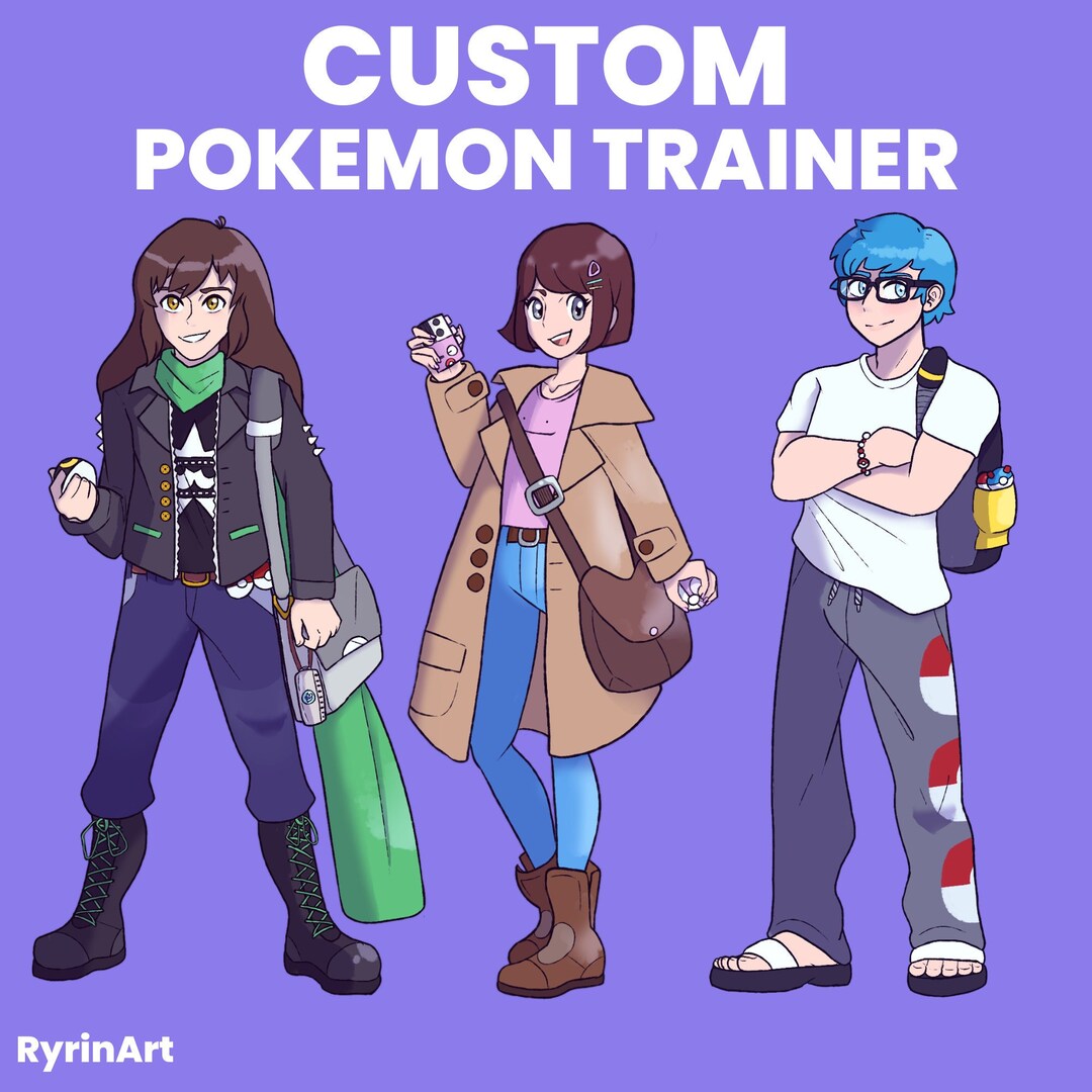 Custom Pokémon Trainer Art - Etsy