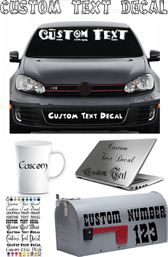 Custom Vinyl Decals, Window, Front and Back Windshield, Laptop ...