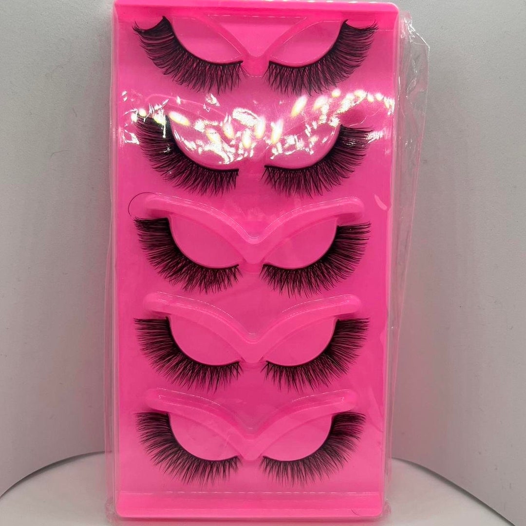X5 Natural Long Lash Strip Winged Lashes Fake Eye Lashes - Etsy