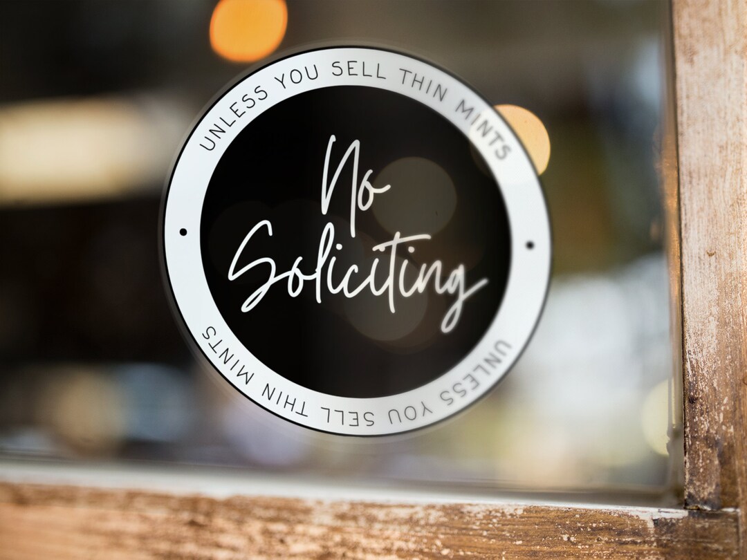 No Soliciting Sell Thin Mints Black No Solicitation Sign - Etsy