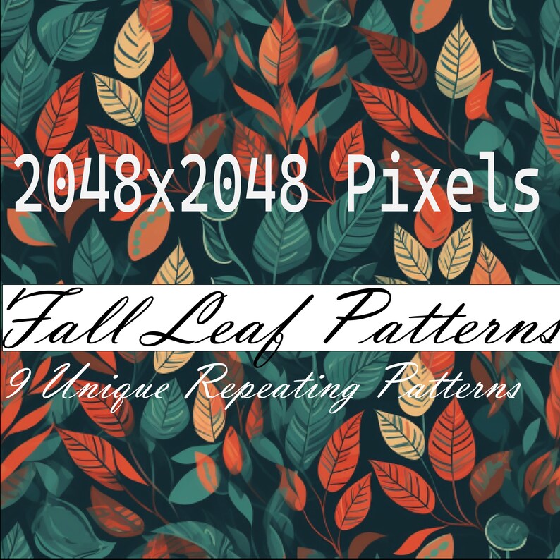 9 Seamless Fall Themed Leave Patterns Digital Paper Digital - Etsy