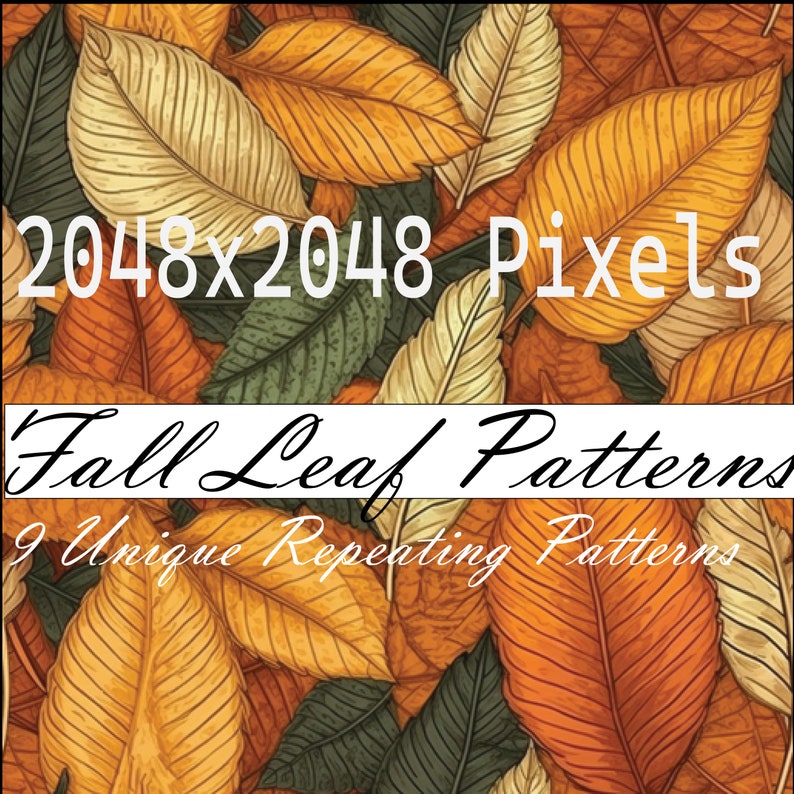 9 Seamless Fall Themed Leave Patterns Digital Paper Digital - Etsy