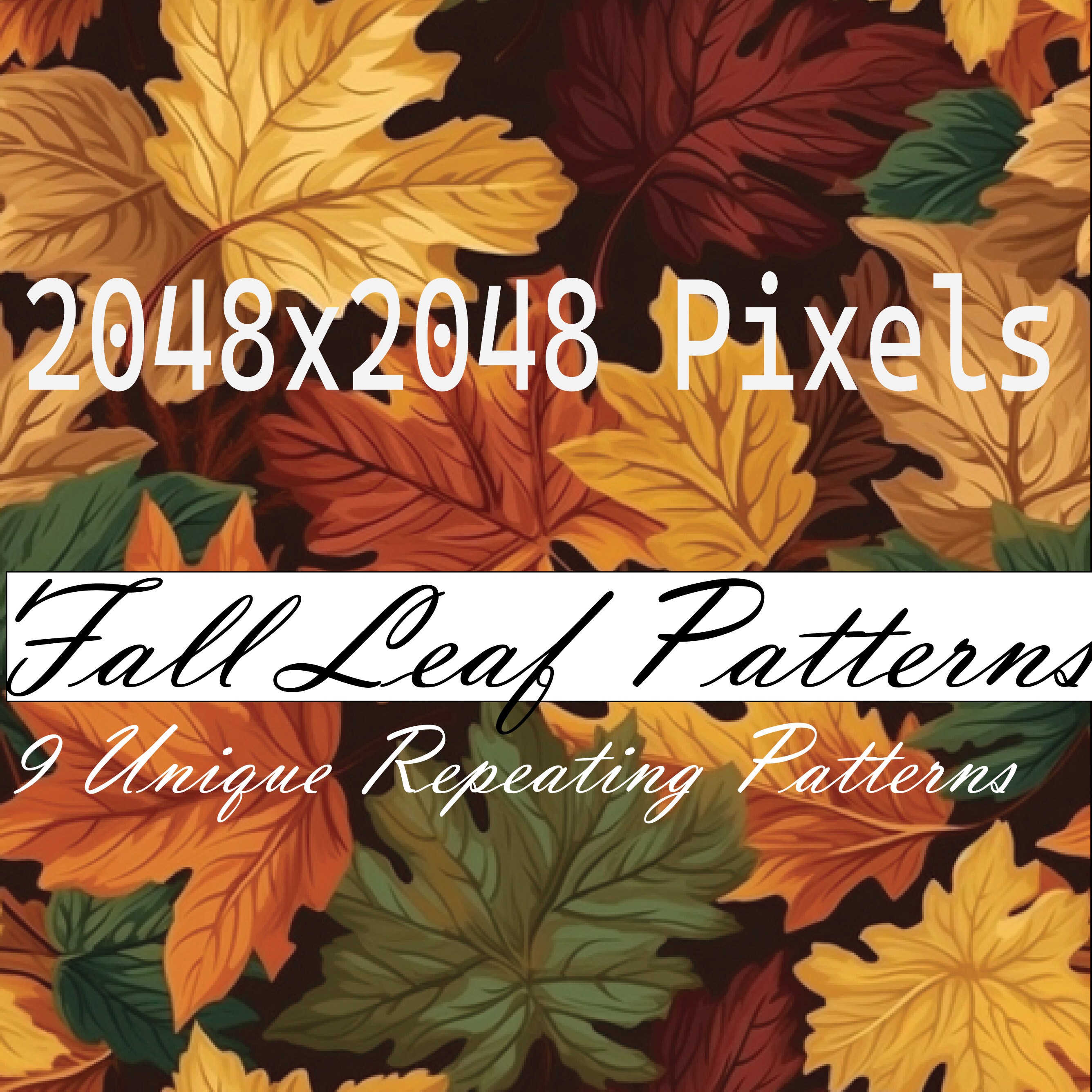 9 Seamless Fall Themed Leave Patterns Digital Paper Digital - Etsy