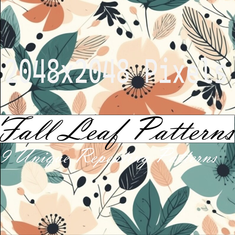 9 Seamless Fall Themed Leave Patterns Digital Paper Digital - Etsy