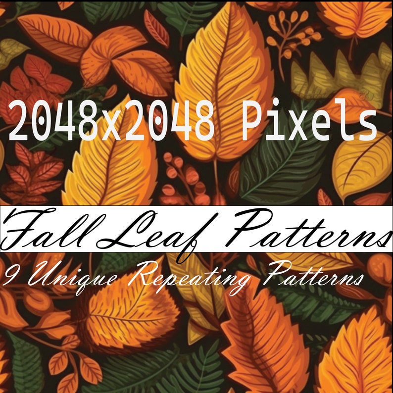 9 Seamless Fall Themed Leave Patterns Digital Paper Digital - Etsy