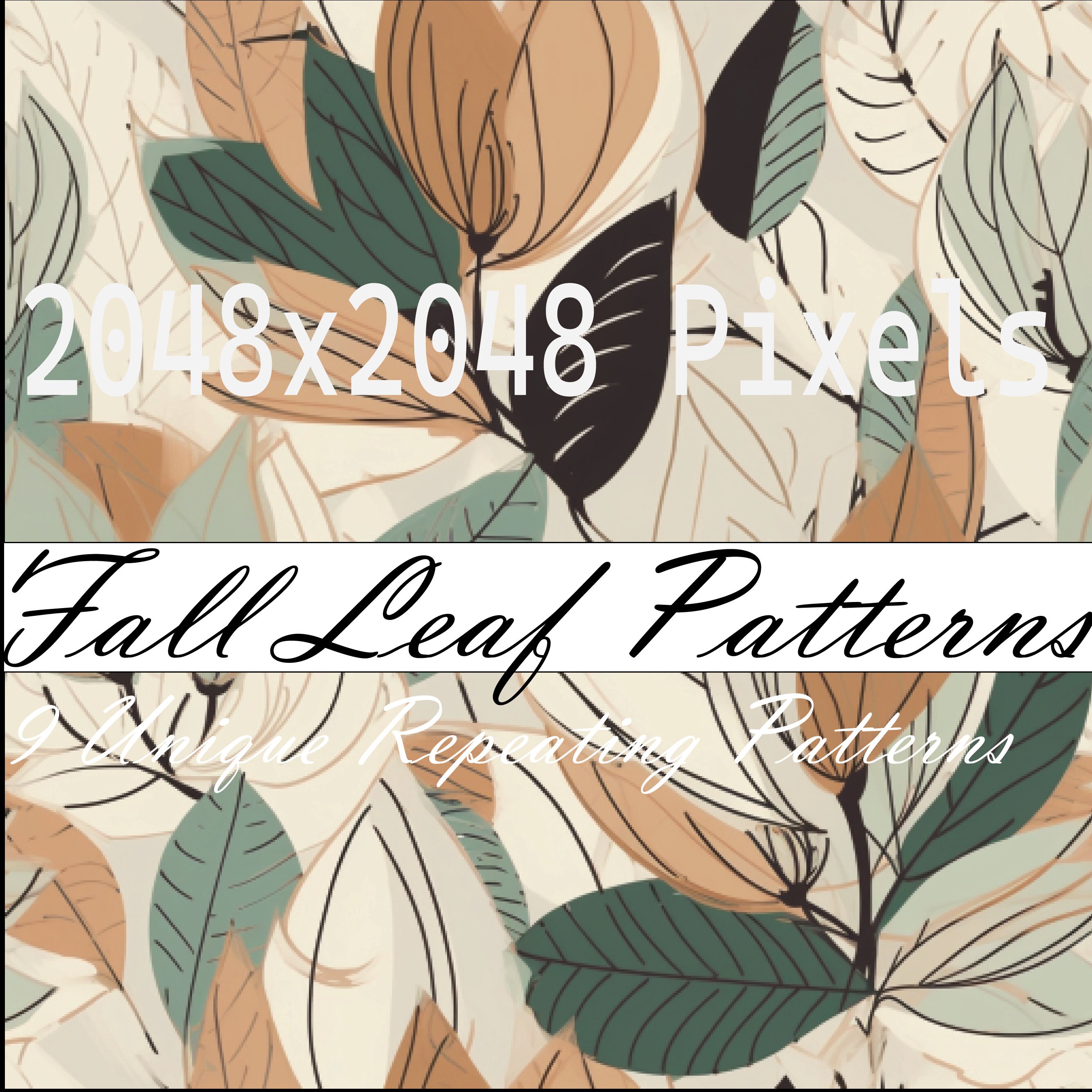 9 Seamless Fall Themed Leave Patterns Digital Paper Digital - Etsy