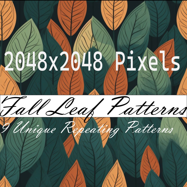 9 Seamless Fall Themed Leave Patterns Digital Paper Digital - Etsy