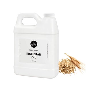 Rice Bran Oil 100% Pure Unrefined Cold Pressed Natural Carrier Oil Topical, Moisturizer, Massage ...