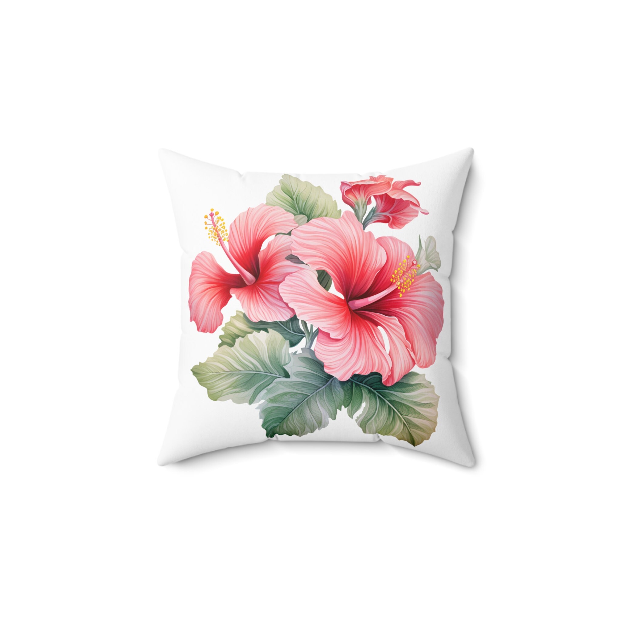 Floral Throw Pillow, Hibiscus Flower Decor, Floral Decorative Pillow ...