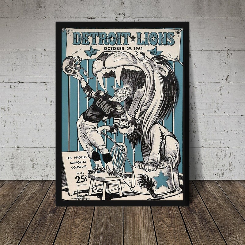 Vintage Detroit Lions Prints - Etsy