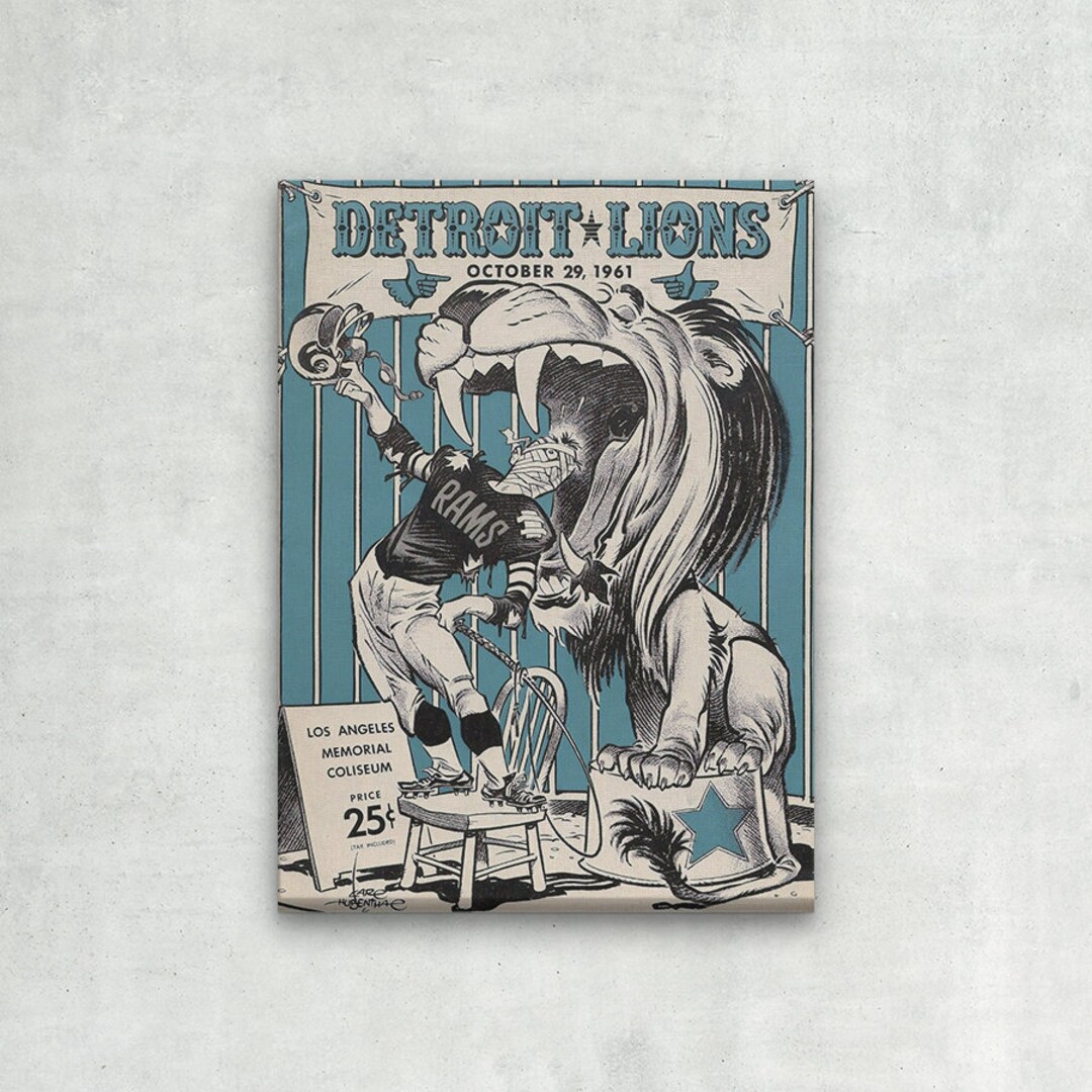 1961 Detroit Lions Wrapped Canvas Print – Vintage Football Art - Etsy