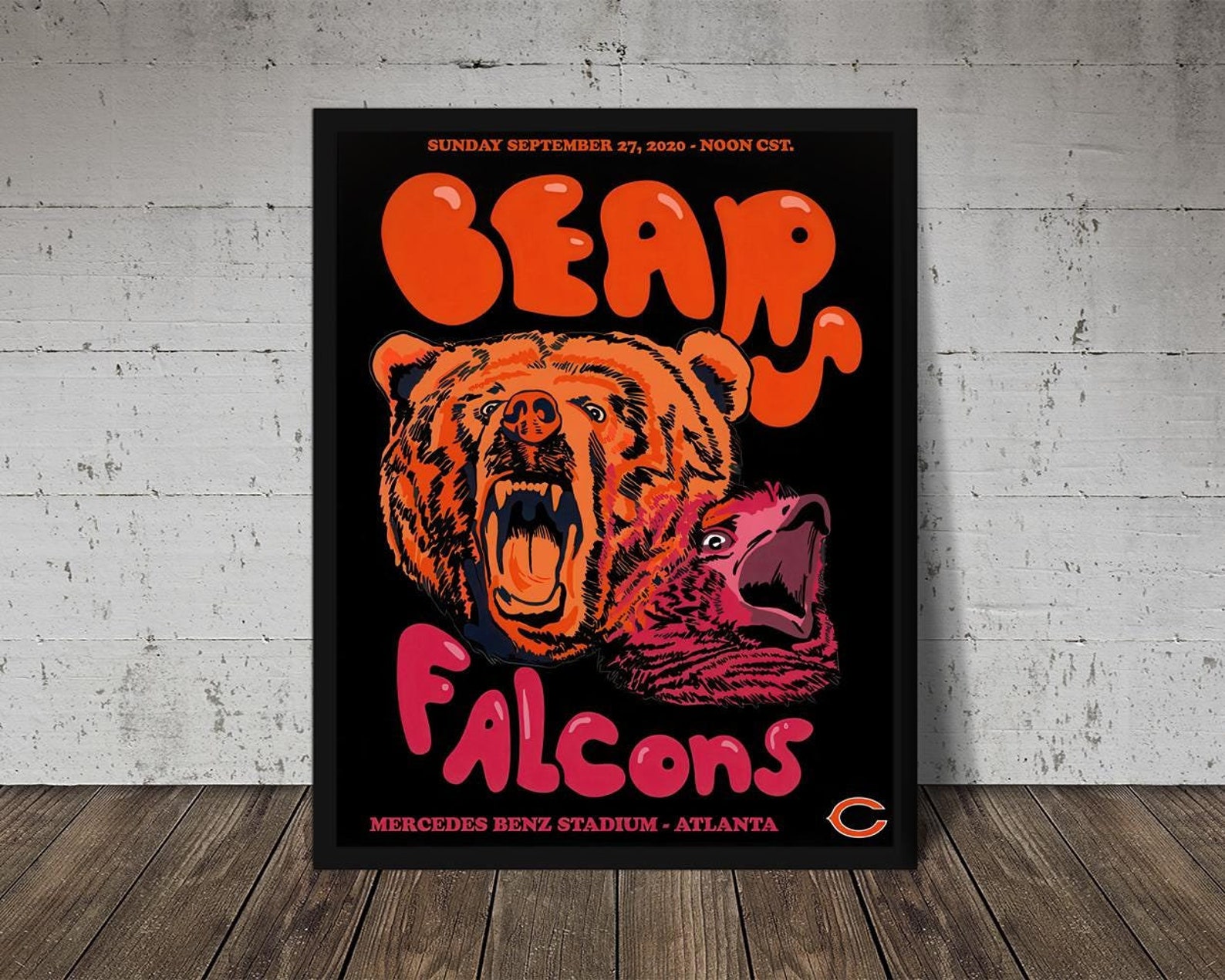 2020 ATLANTA FALCONS Print - Vintage Football Decor, NFL Poster ...