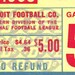 1963 Detroit Lions Ticket Stub Print - Vintage Football Art - Etsy