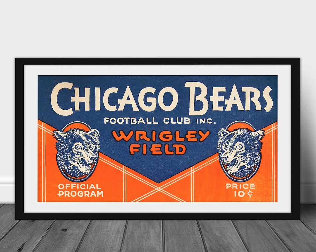1938 CHICAGO BEARS Football Program Print - Vintage Football Decor ...