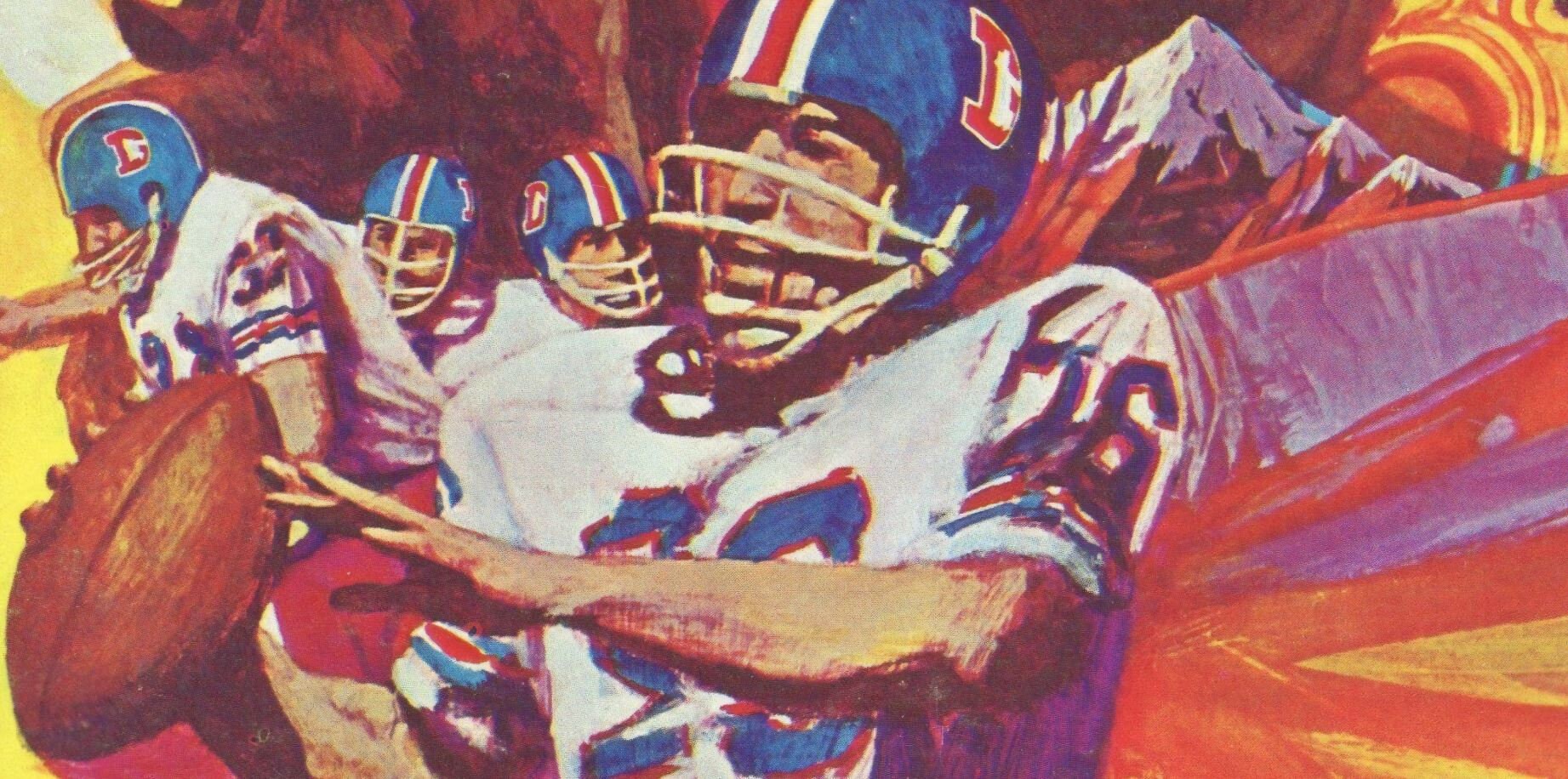 1968 DENVER BRONCOS Print - Football Decor, NFL Poster, Football Print ...