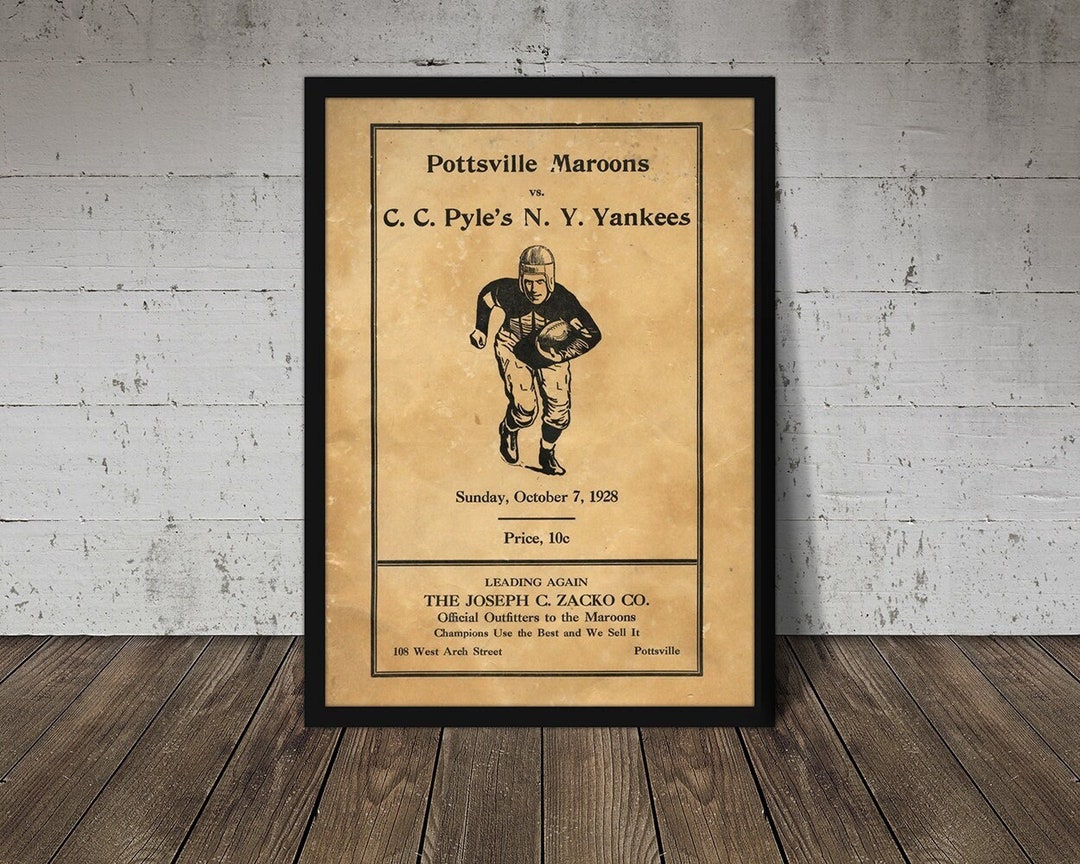 1928 POTTSVILLE MAROONS Vs. New York Yankees Print - Vintage Football ...