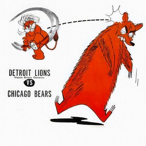 1955 DETROIT LIONS Print - Vintage Football Decor, Football Print ...