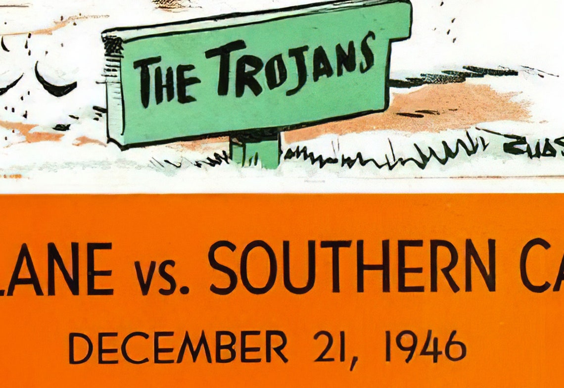 1946 TULANE GREEN WAVE Football Program Print - Vintage Football Decor ...