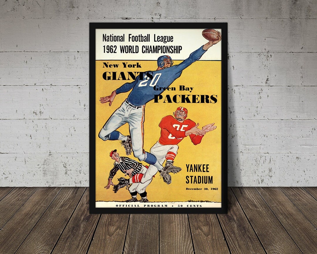 1962 GREEN BAY PACKERS Print - Vintage Football Decor, Football Print ...