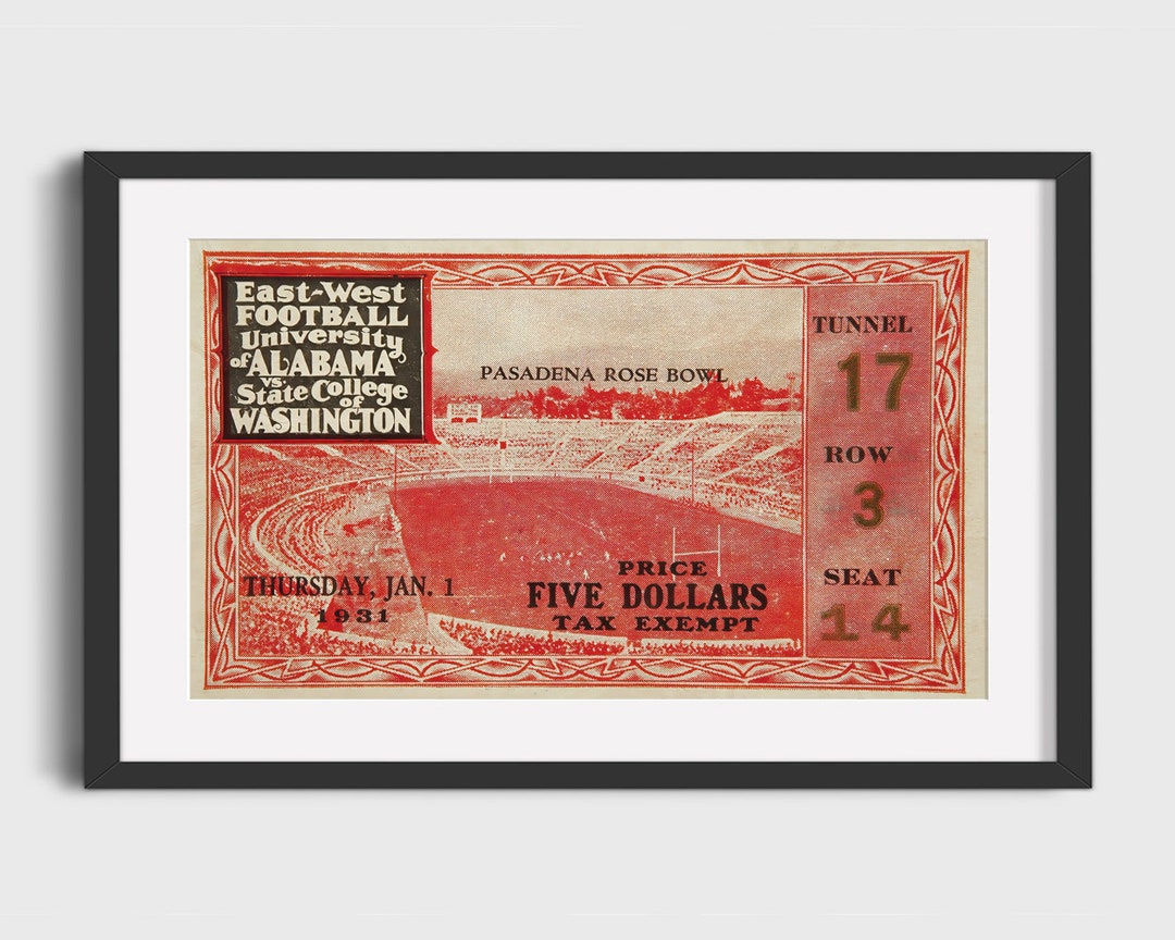 1931 UNIVERSITY OF ALABAMA Crimson Tide Print - Vintage Football Decor ...