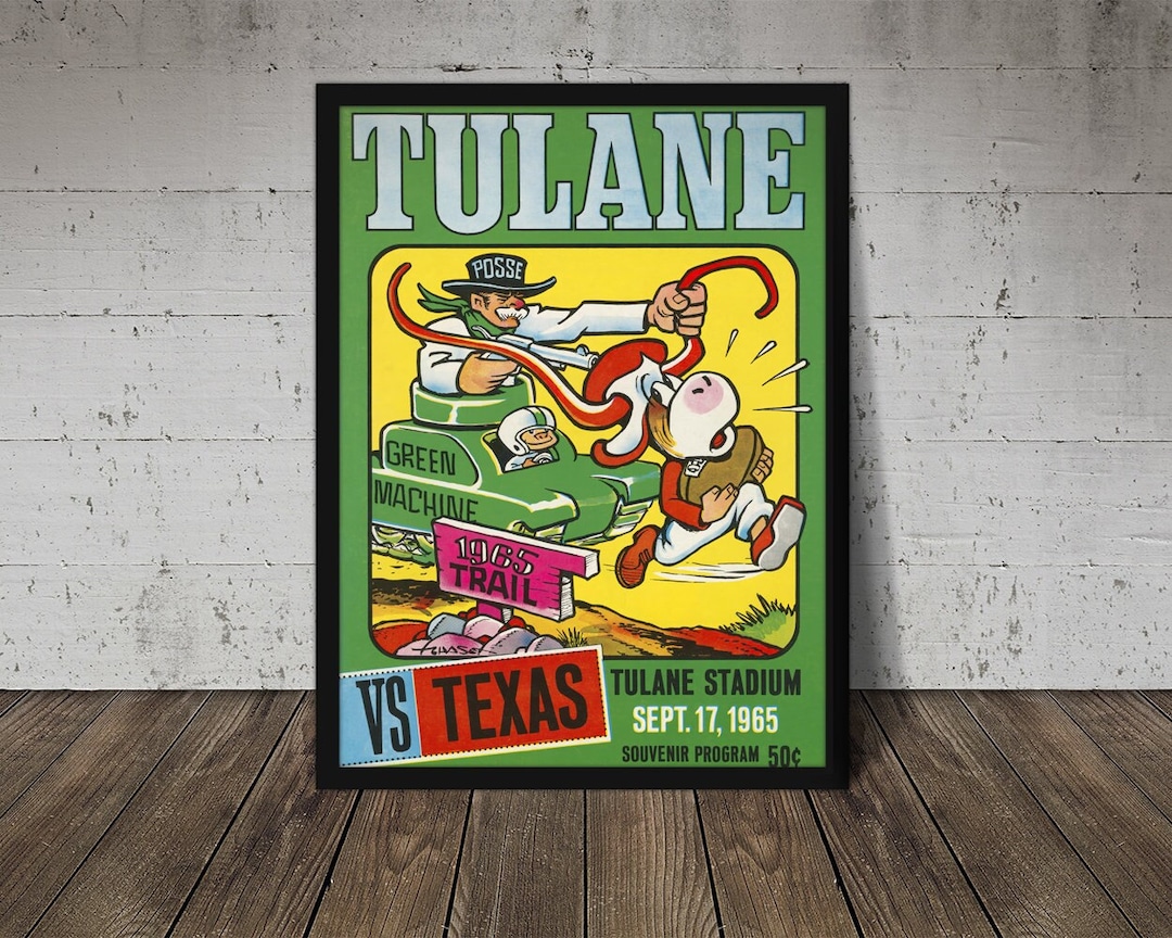 1965 TULANE GREEN WAVE Football Program Print Vintage Football Decor ...