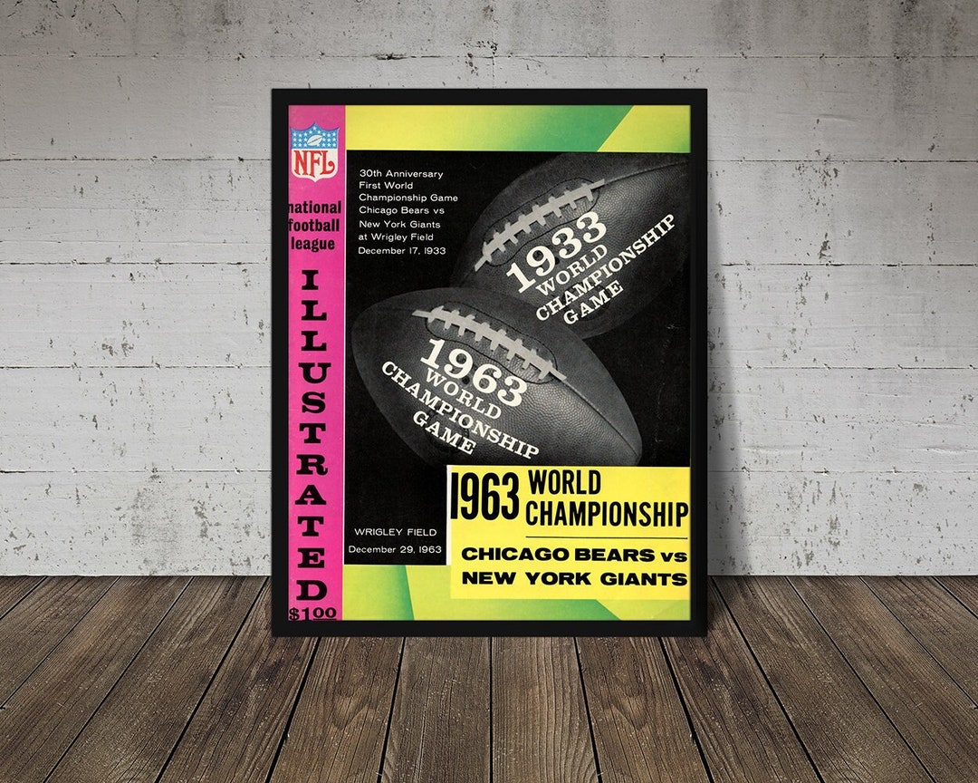 1963 CHICAGO BEARS Print - Vintage Football Decor, NFL Poster, Football ...