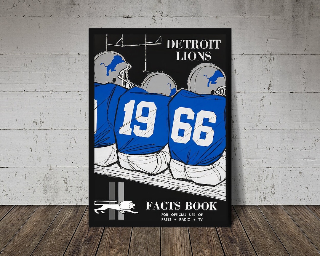 1966 Detroit Lions Print - Restored Vintage Football Art - Etsy