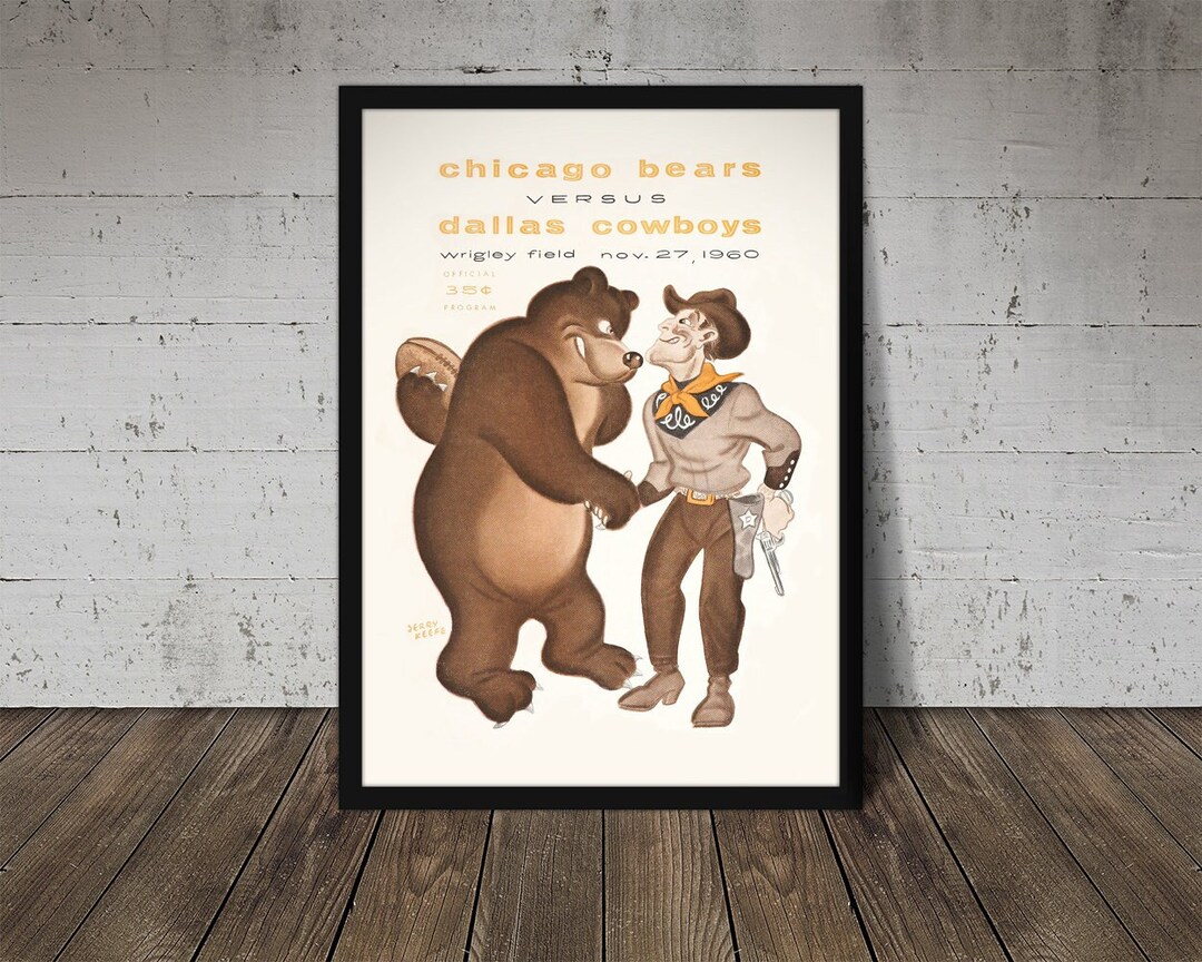 1960 CHICAGO BEARS Print - Vintage Football Decor, NFL Poster, Football ...