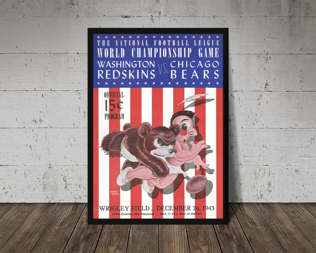 1943 CHICAGO BEARS Print - Vintage Football Decor, NFL Poster, Football ...