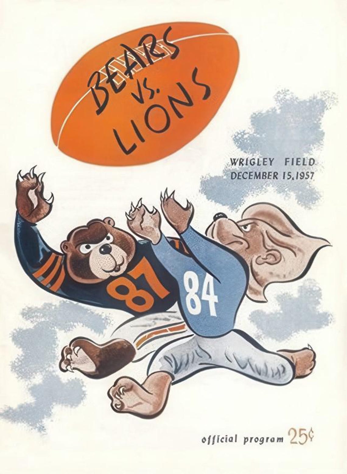 1957 CHICAGO BEARS Print - Vintage Football Decor, NFL Poster, Football ...