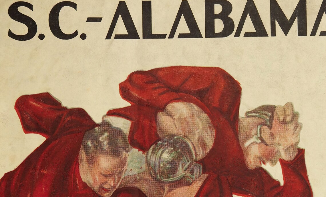 1931 Alabama Crimson Tide Football Print - Vintage Wall Art - Etsy