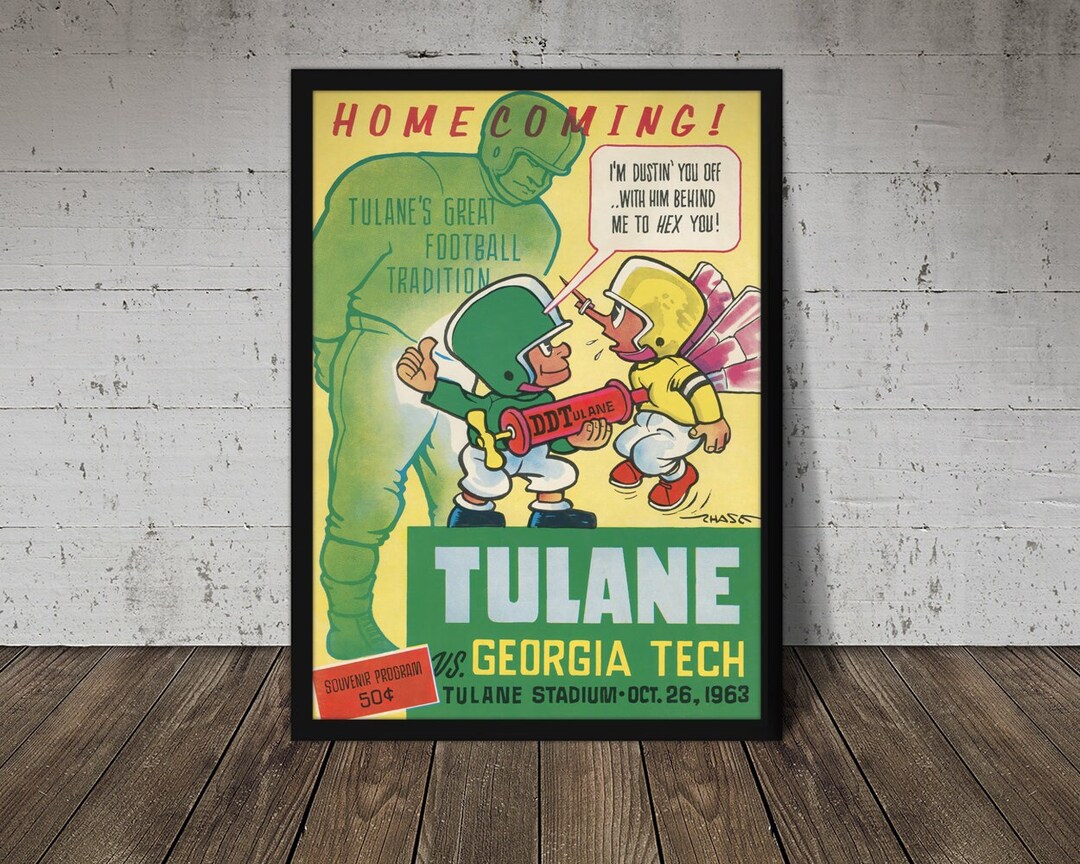 1963 TULANE GREEN WAVE Football Program Print - Digital Download ...