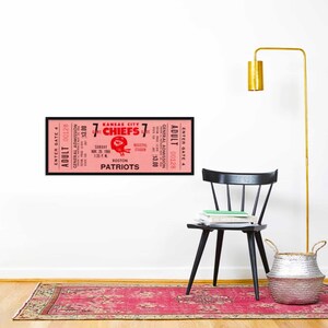 1966 KANSAS CITY CHIEFS Game Ticket Print - Vintage Football Decor ...