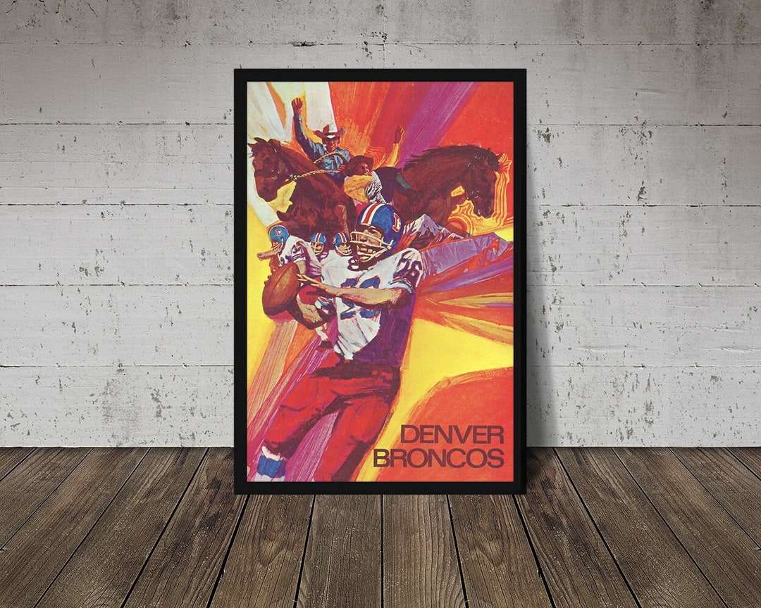 1968 DENVER BRONCOS Print - Football Decor, NFL Poster, Football Print ...
