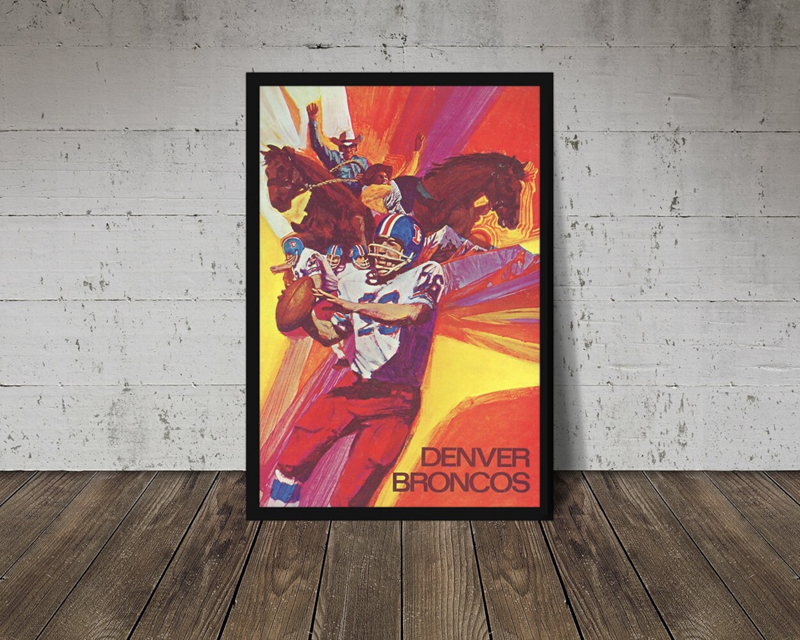 1968 Denver Broncos Art Print – Vintage Football Poster - Etsy