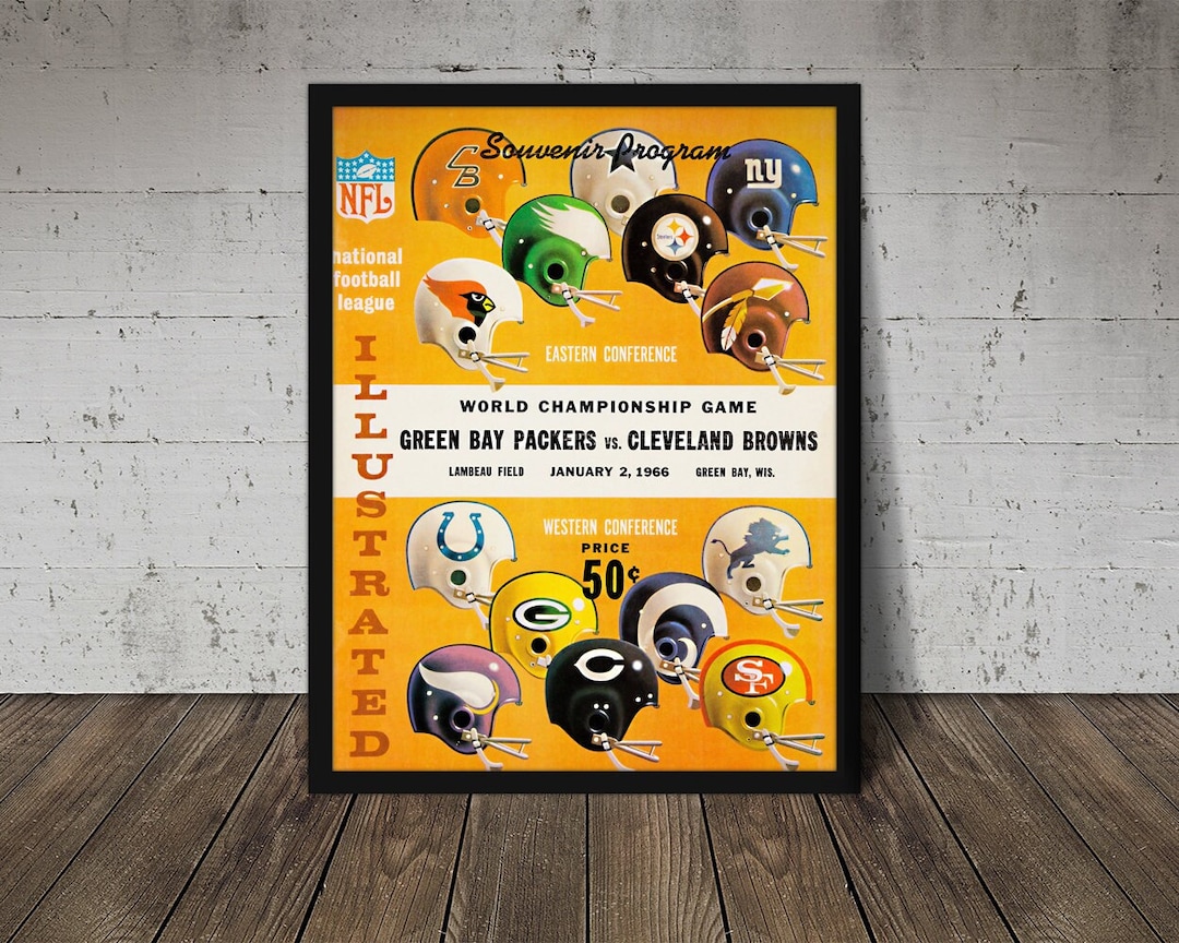 1965 GREEN BAY PACKERS Print - Vintage Football Decor, Football Print ...
