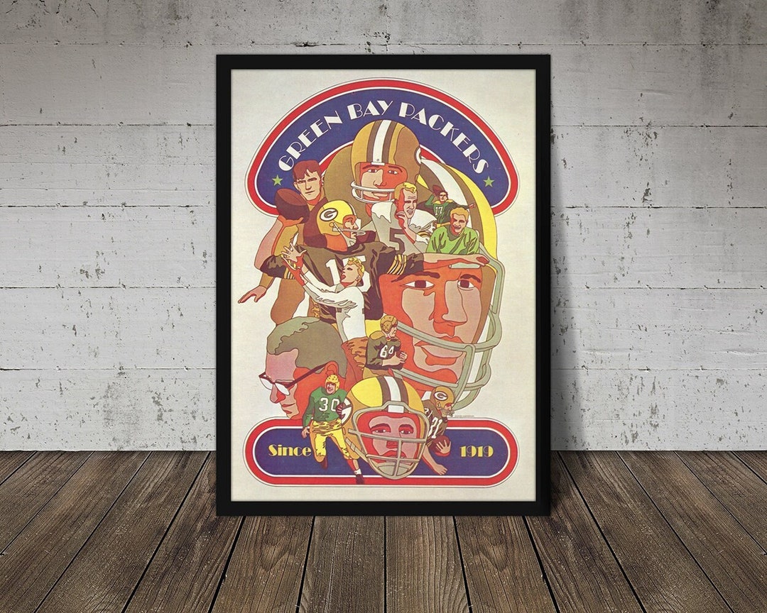 1968 GREEN BAY PACKERS Print - Vintage Football Decor, Football Print ...