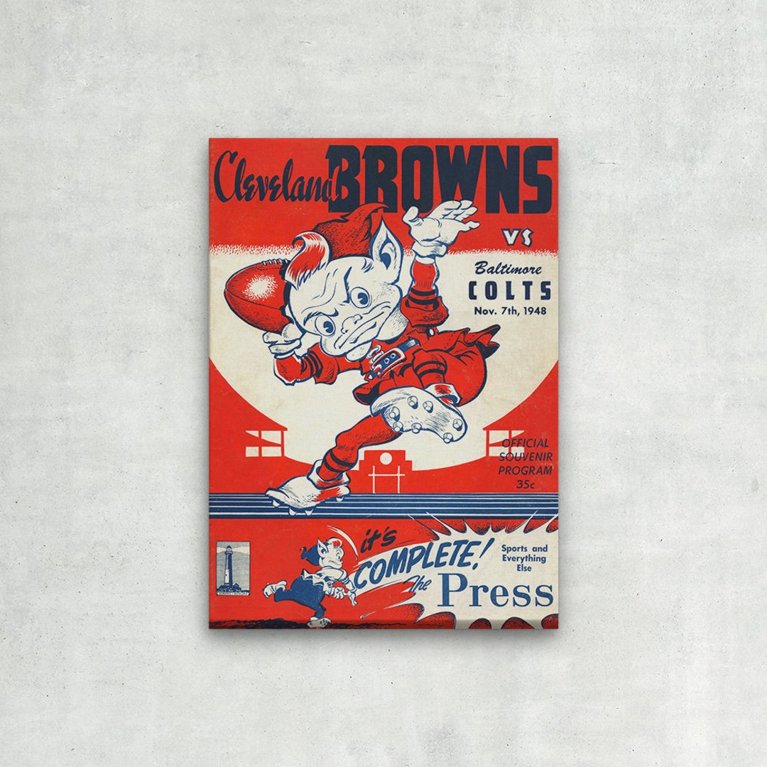 WRAPPED CANVAS - 1948 Cleveland BROWNS Print - Vintage Football Decor ...