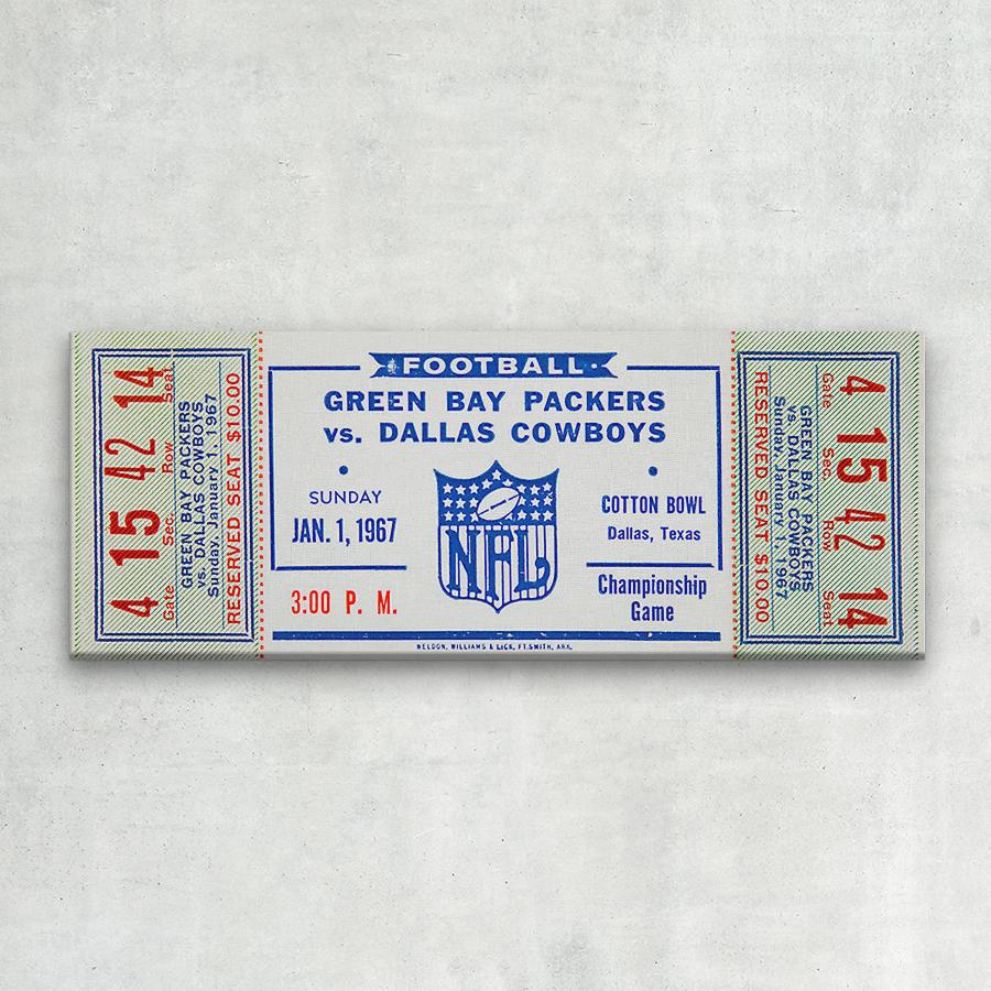 1967 Green Bay Packers Ticket Canvas – Vintage Football Art - Etsy