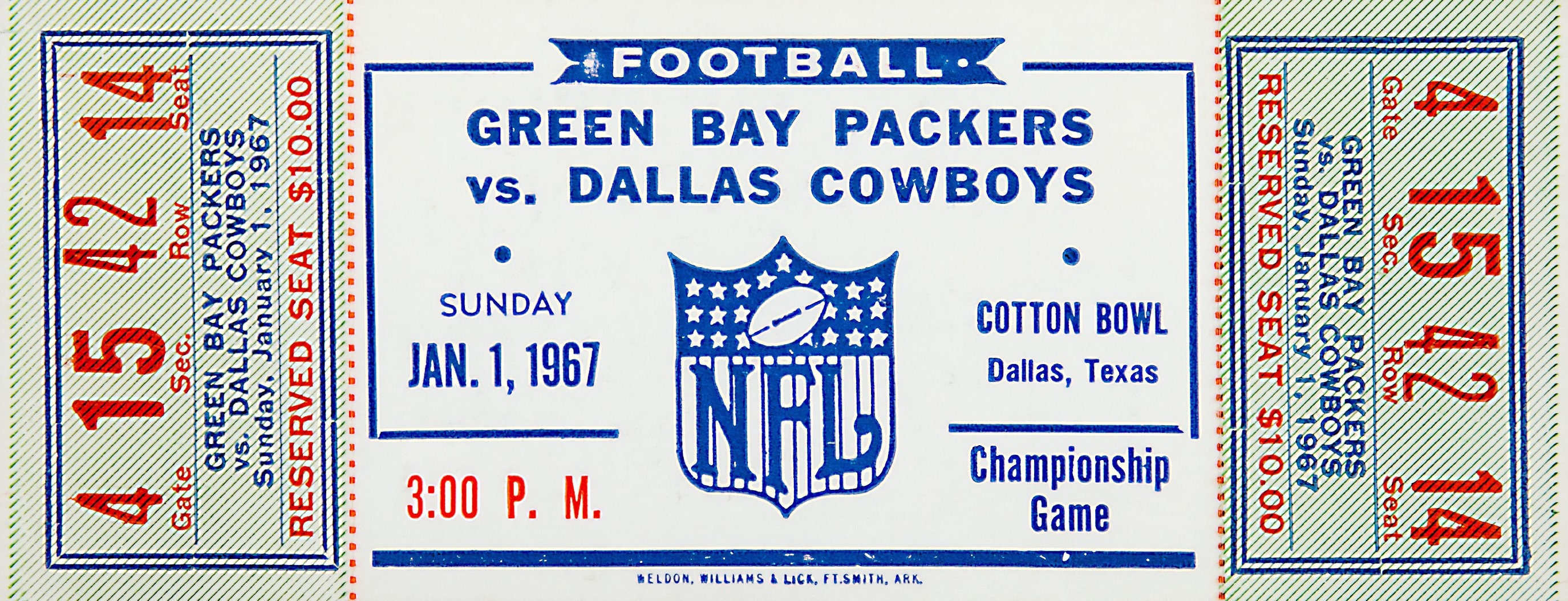1967 GREEN BAY PACKERS Game Ticket - Vintage Football Decor, Football ...