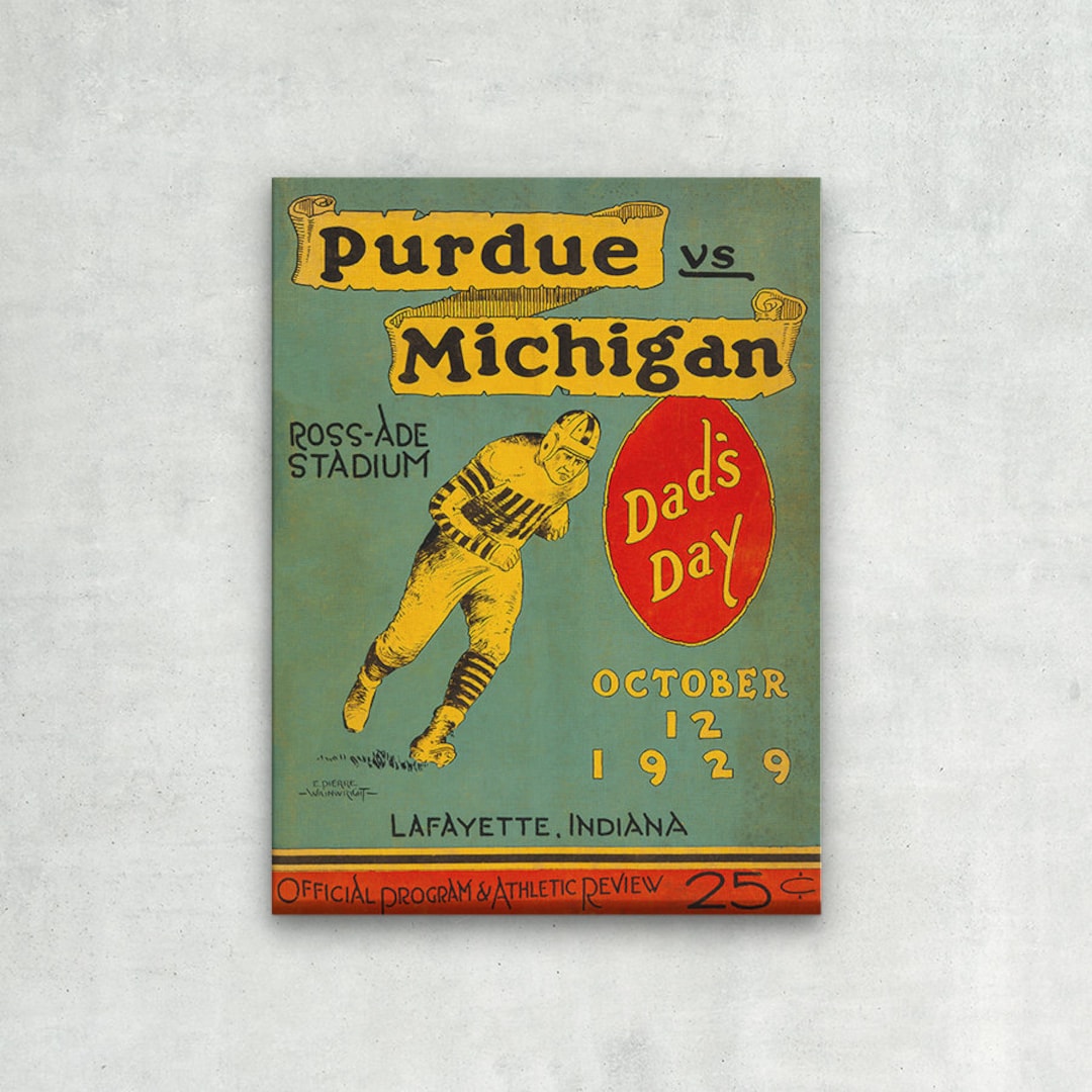 WRAPPED CANVAS - 1929 PURDUE University Boilermakers Football Program ...