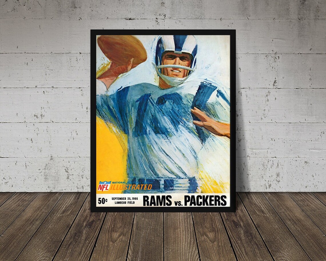 1966 LOS ANGELES RAMS Print - Vintage Football Decor, Football Print ...