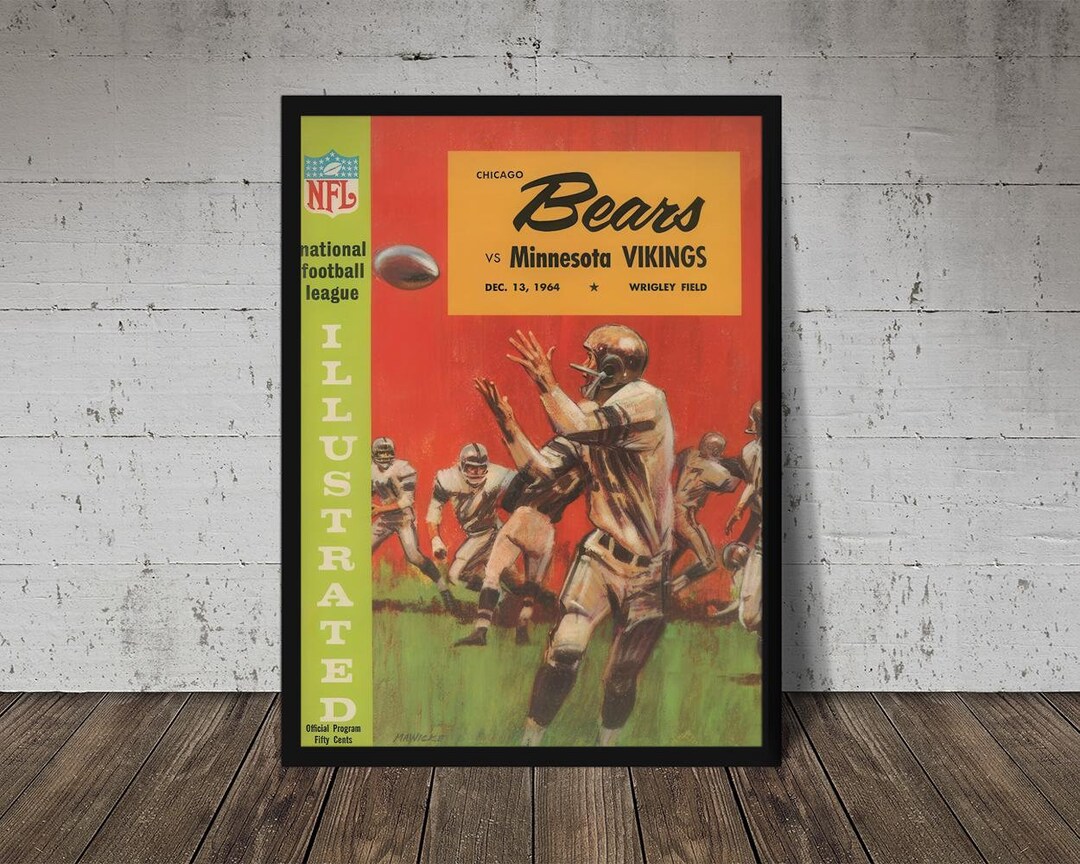 1964 CHICAGO BEARS Print - Vintage Football Decor, NFL Poster, Football ...