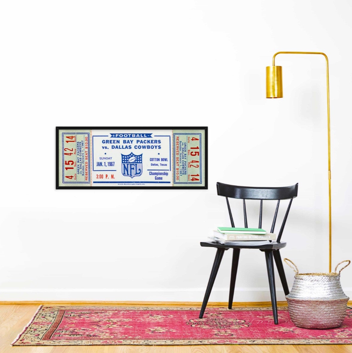 1967 GREEN BAY PACKERS Game Ticket - Vintage Football Decor, Football ...