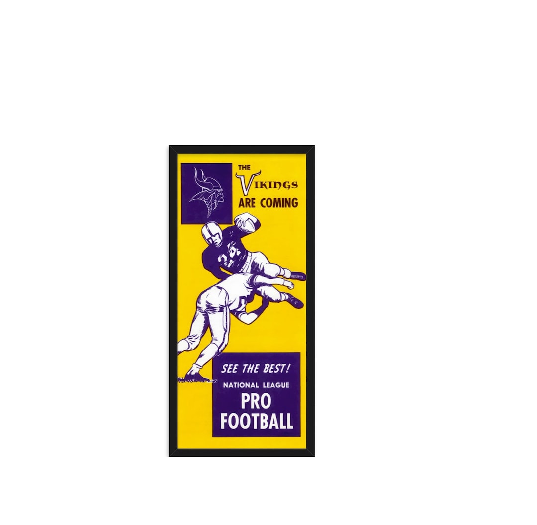1960 MINNESOTA VIKINGS Print - Vintage Football Decor, Football Print ...